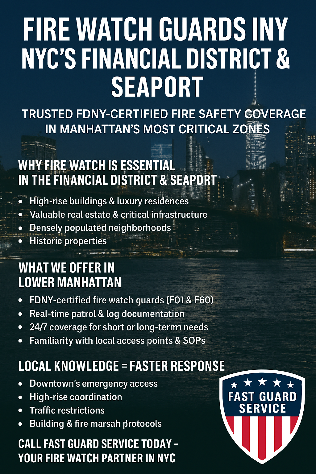 Fire Watch Guards in NYC’s Financial District & Seaport - Fast Guard